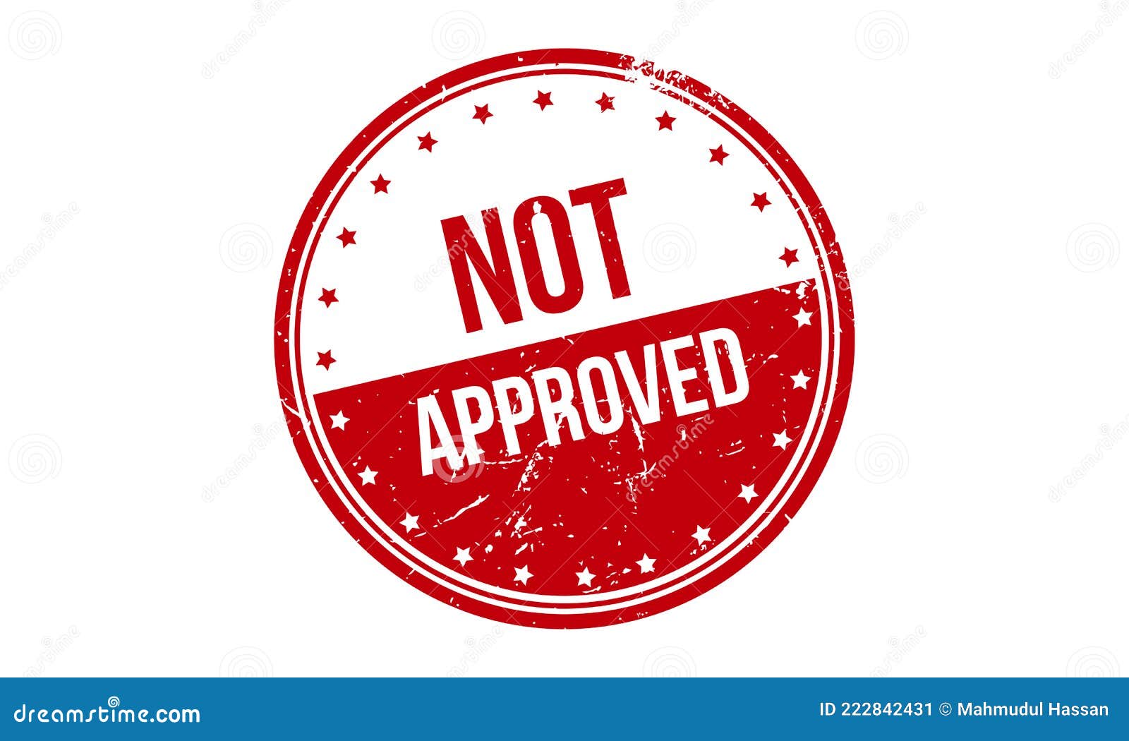 Not Approved Rubber Stamp. Red Not Approved Rubber Grunge Stamp Seal ...