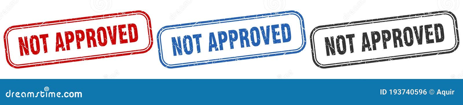 Not Approved Square Isolated Sign Set. Not Approved Stamp Stock Vector ...