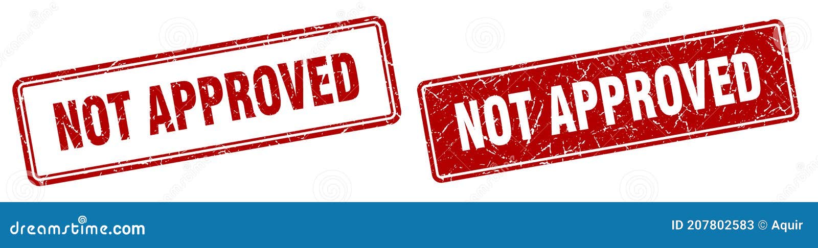 Not Approved Stamp Set. Not Approved Square Grunge Sign Stock Vector ...
