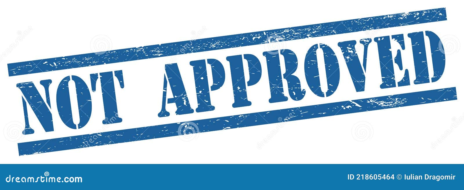 NOT APPROVED Text on Blue Grungy Rectangle Stamp Stock Illustration ...