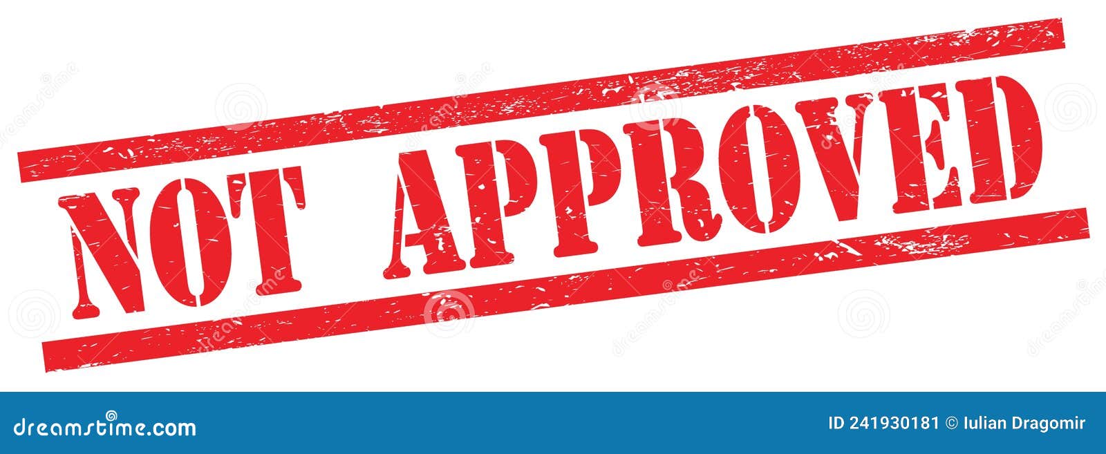 NOT APPROVED Text on Red Grungy Rectangle Stamp Stock Illustration ...