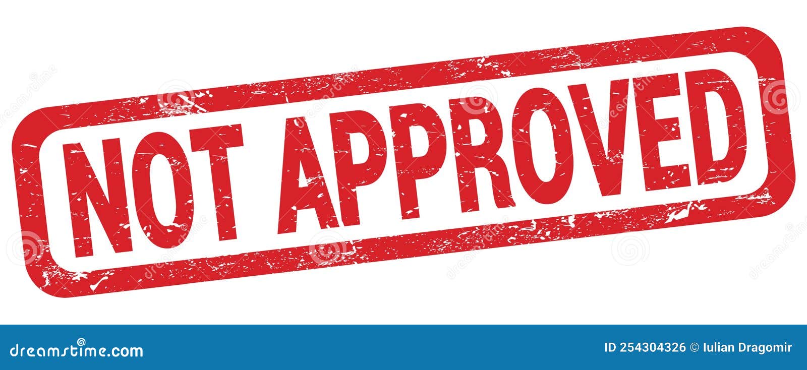 NOT APPROVED Text Written on Red Rectangle Stamp Stock Illustration ...