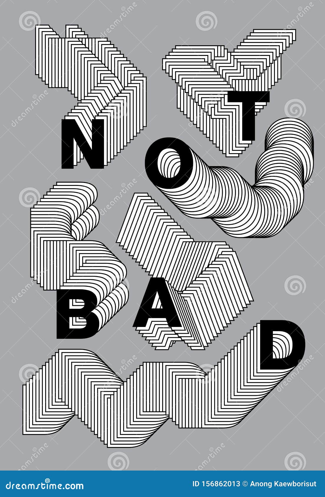 Not bad, layered alphabet stock vector. Illustration of abstract ...