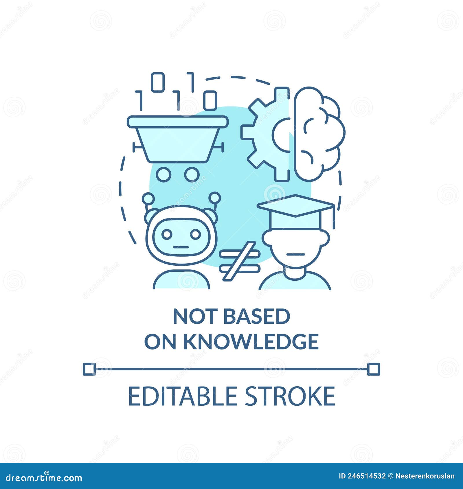 Not Based on Knowledge Turquoise Concept Icon Stock Vector ...