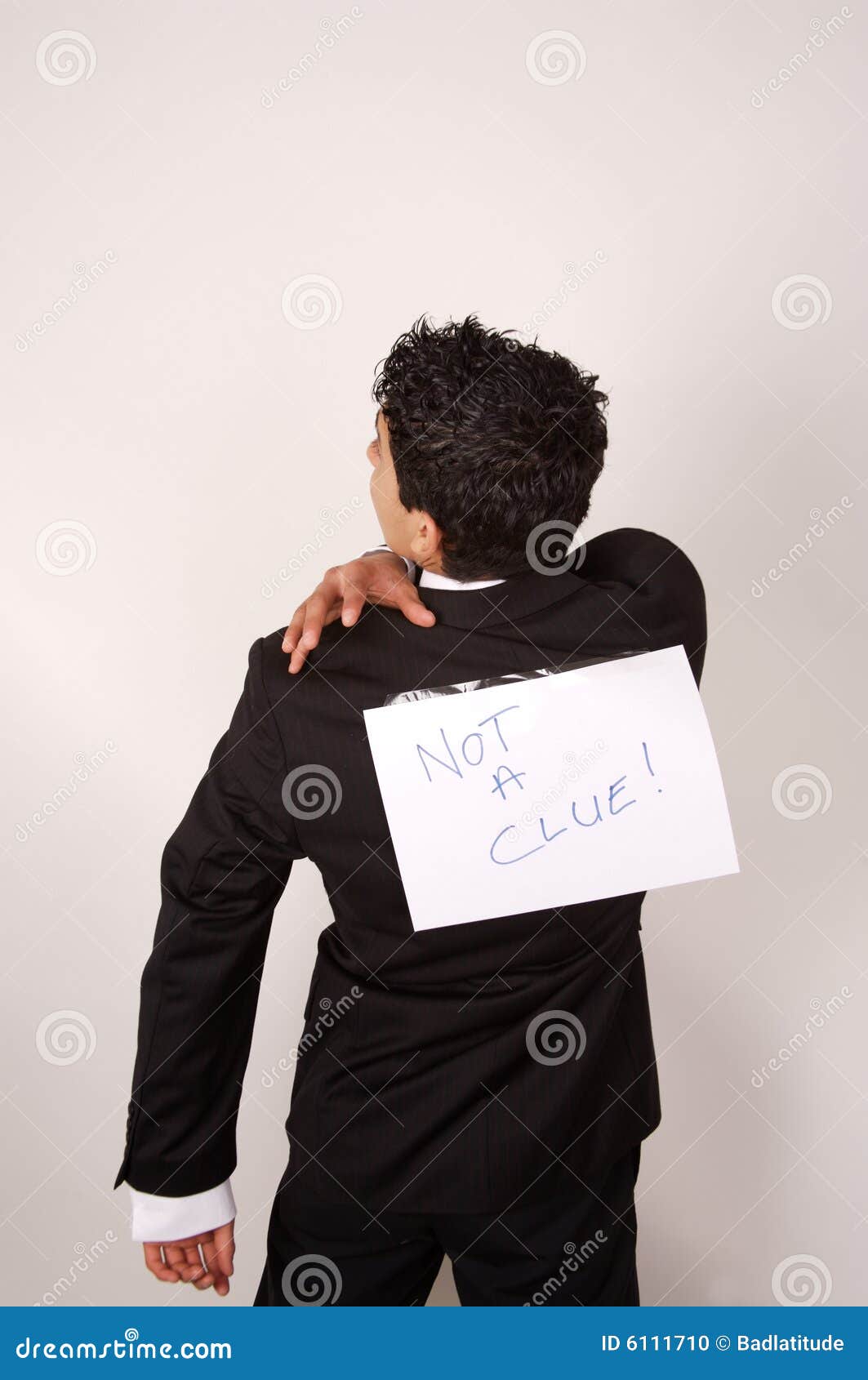 Not a Clue - Removing the Sign Stock Photo - Image of teacher, business ...