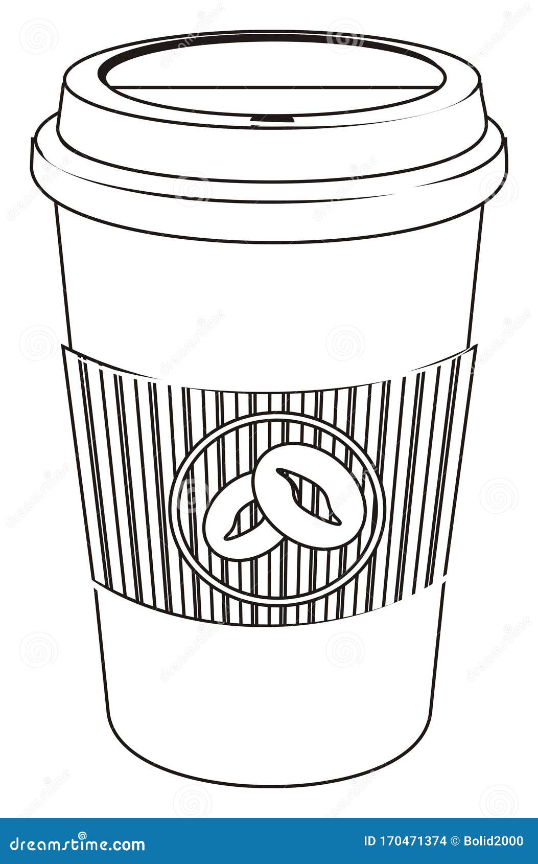 Not colored paper cup stock illustration. Illustration of ecology ...