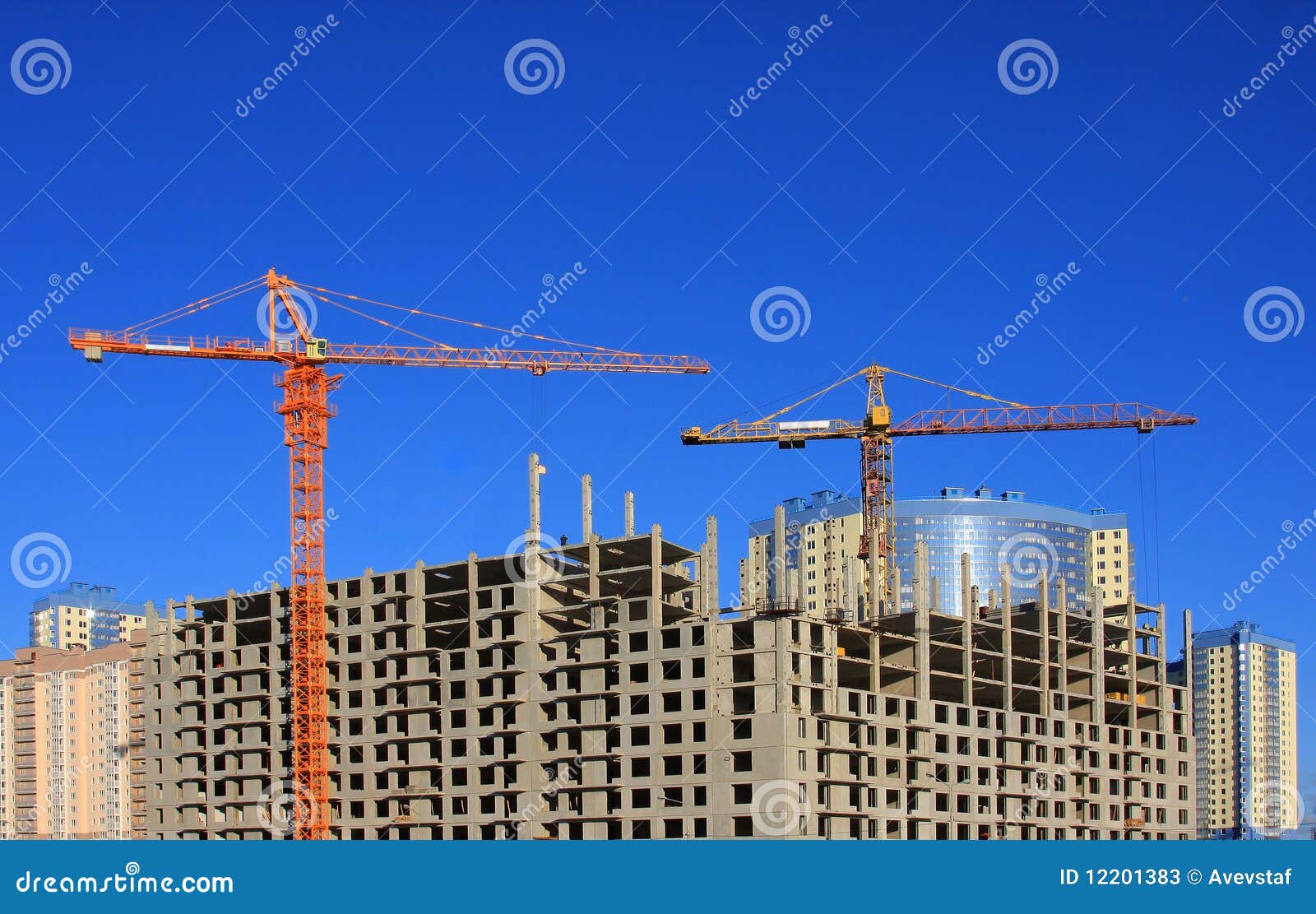 Not completed building 1 stock image. Image of piles - 12201383