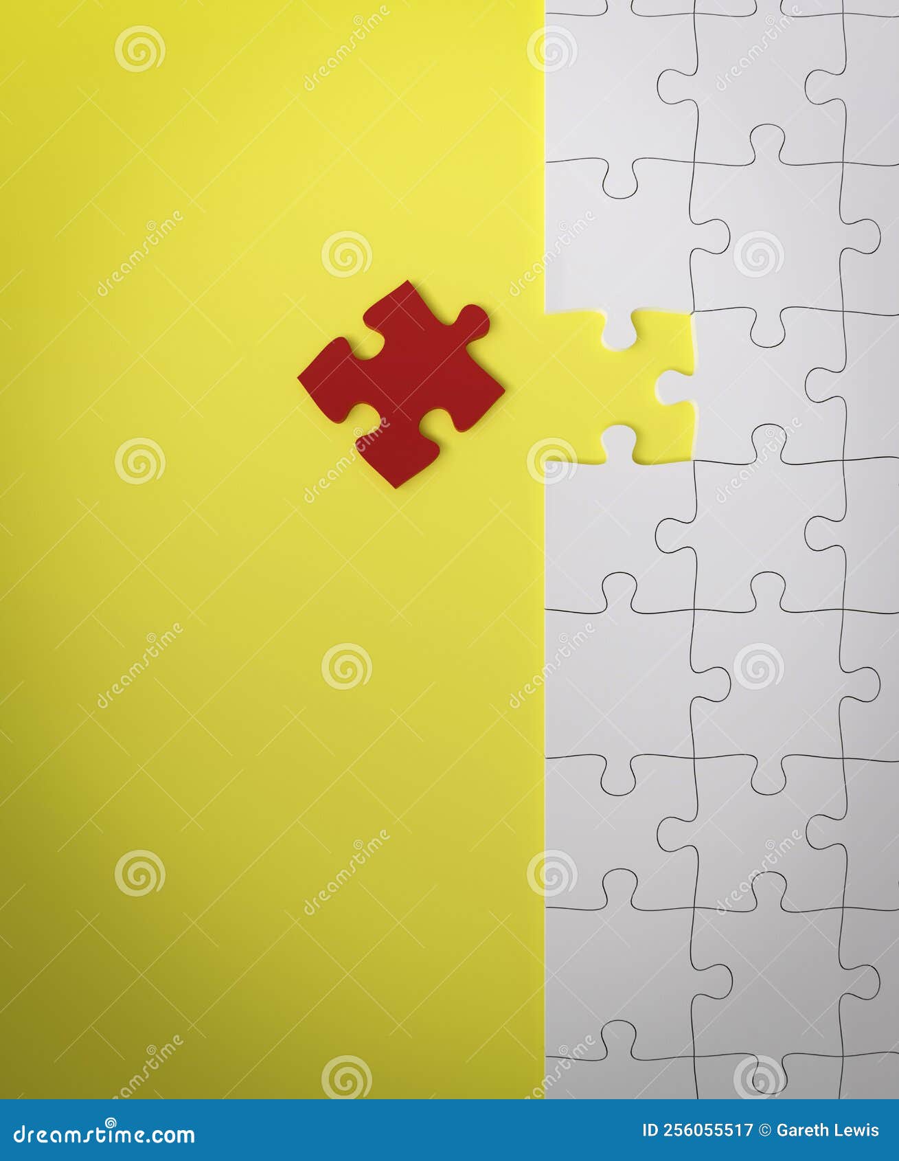 Not Fitting in Puzzle Concept 3d Render Stock Illustration ...