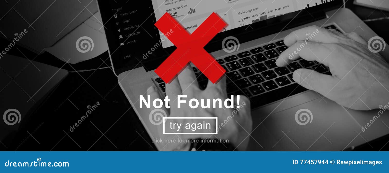 Not Found Error Failure Problems Concept Stock Photo - Image of laptop ...