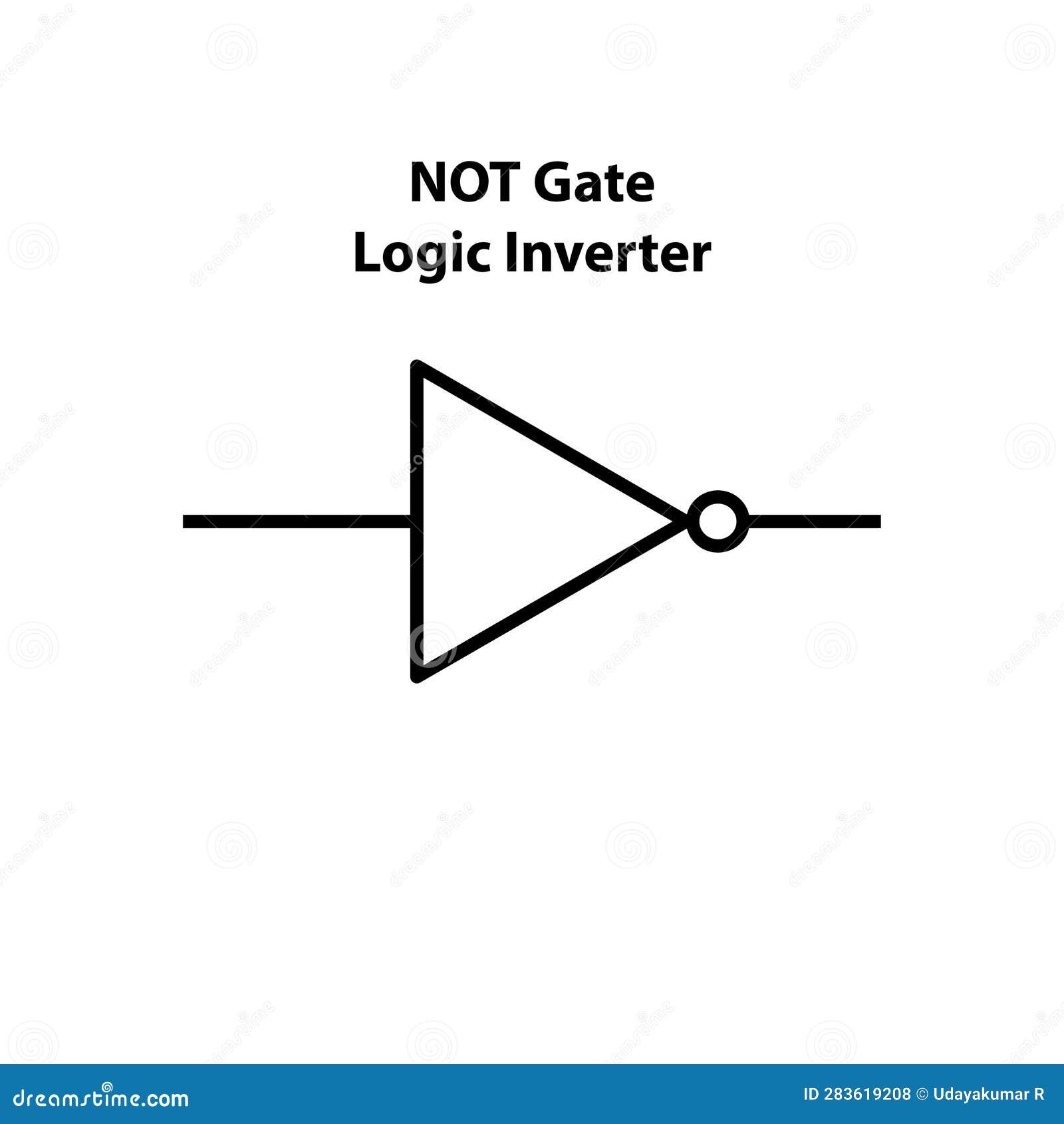 NOT Gate Logic Inverter. Electronic Symbol of Illustration of Basic ...