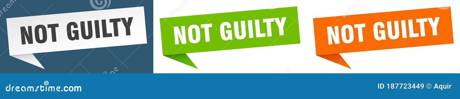 Not Guilty Banner. Not Guilty Speech Bubble Label Set Stock Vector ...