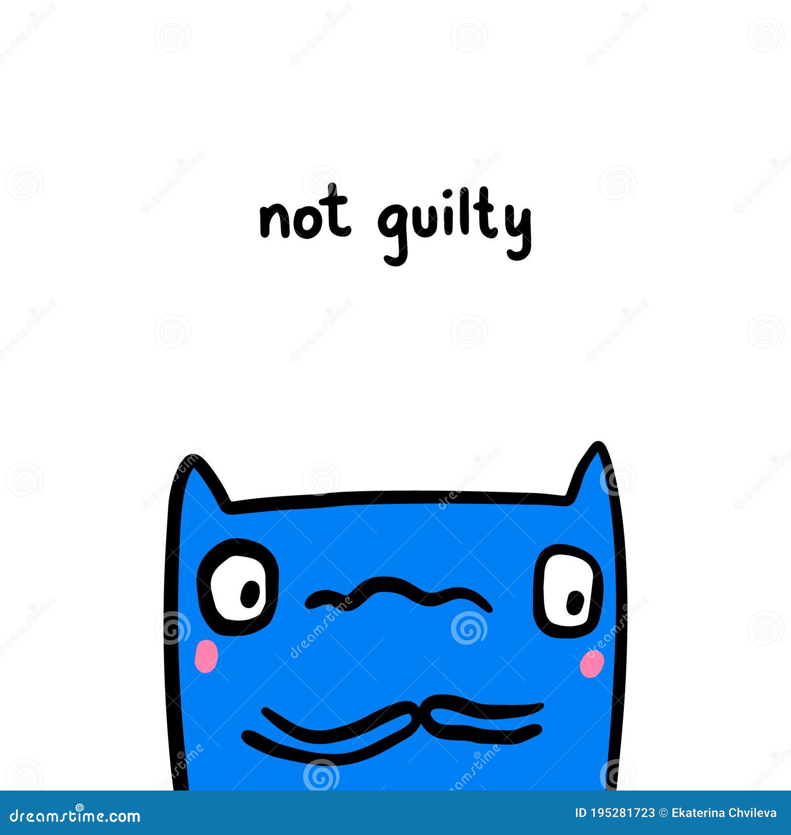 Not Guilty Hand Drawn Vector Illustration in Cartoon Doodle Style Stock ...