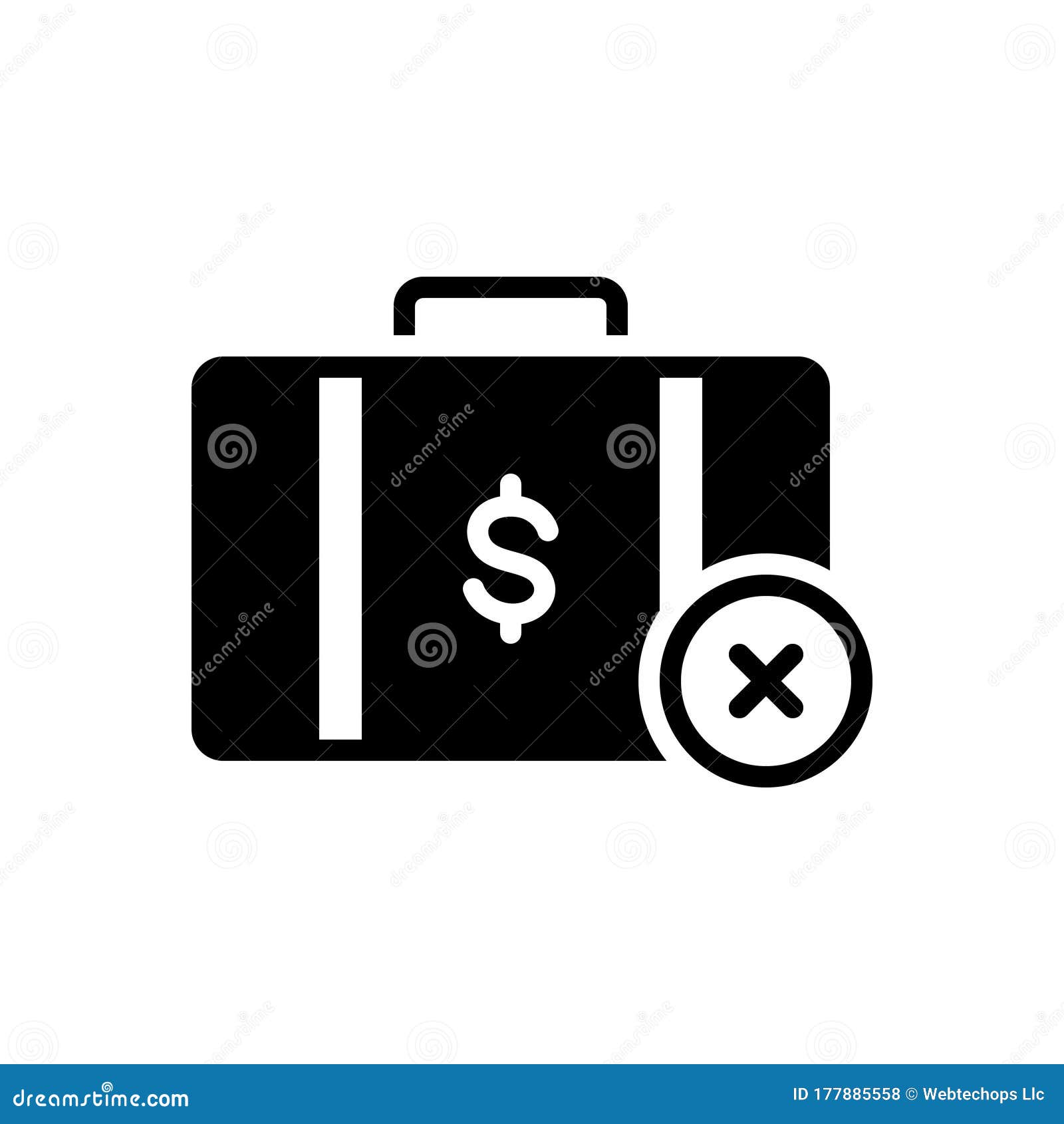Black Solid Icon for Not, Nope and Brifcase Stock Vector - Illustration ...