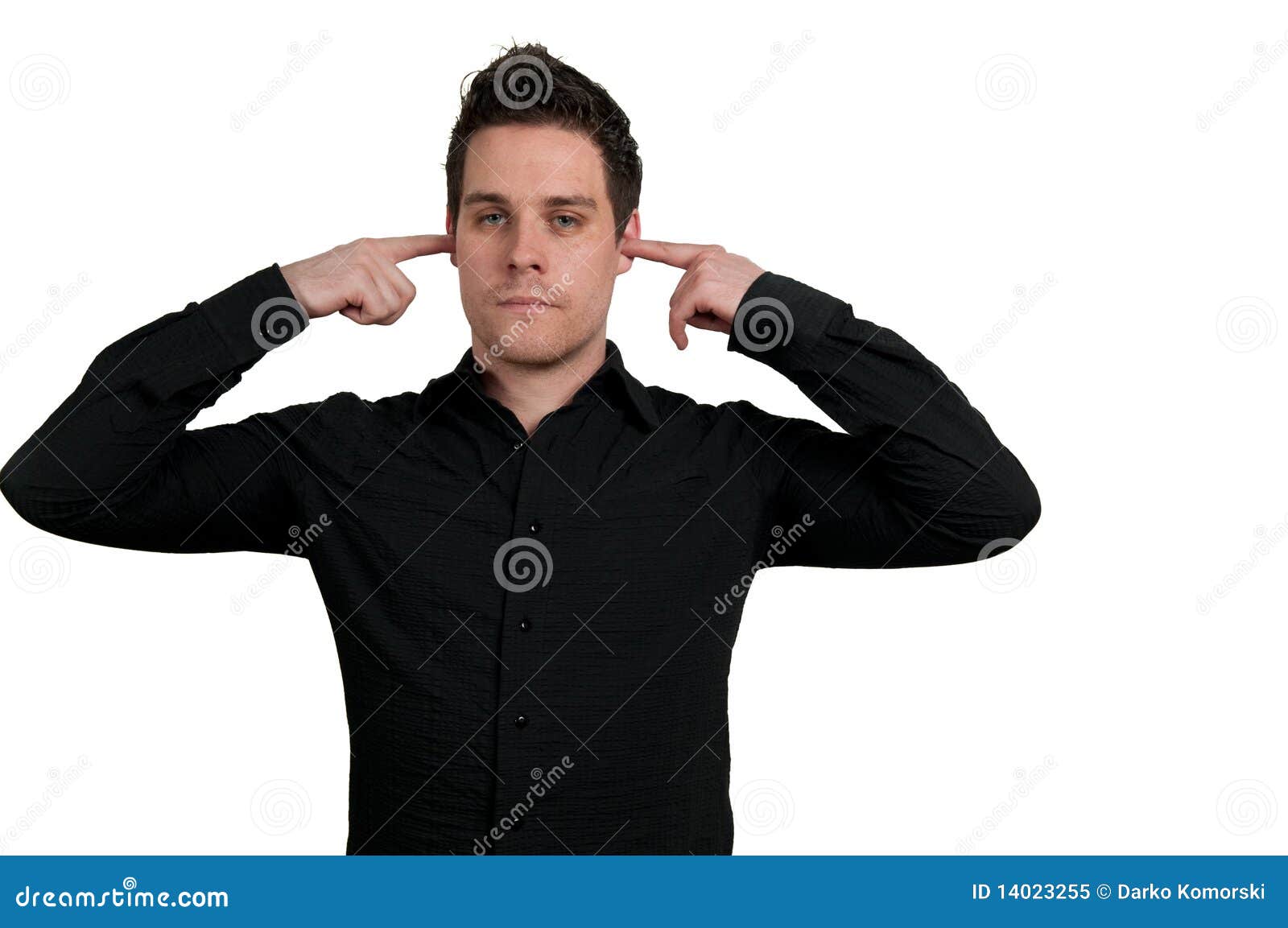 Not listening stock image. Image of office, hear, caucasian - 14023255