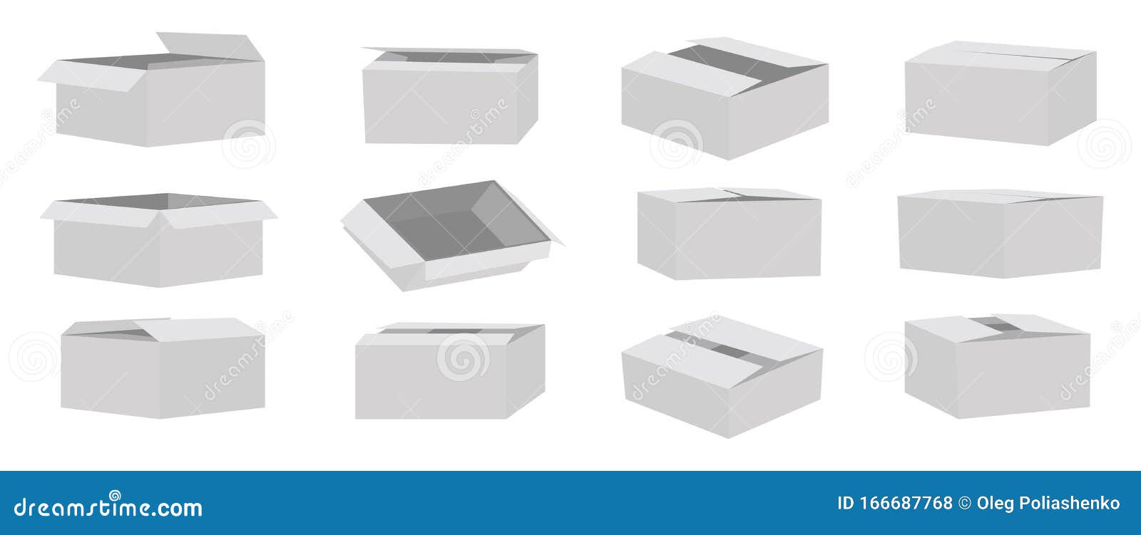 White box mockup. stock vector. Illustration of concept - 166687768