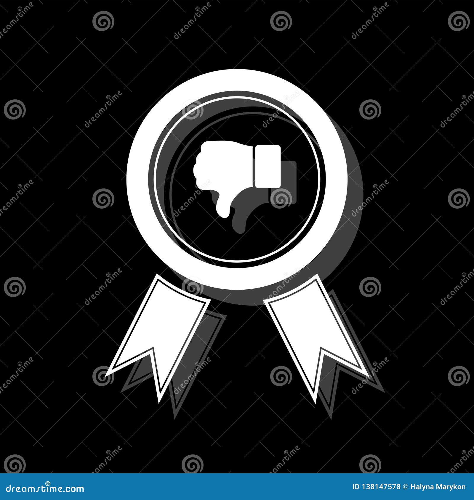 Not Recommended Award Icon Flat Stock Illustration - Illustration of ...