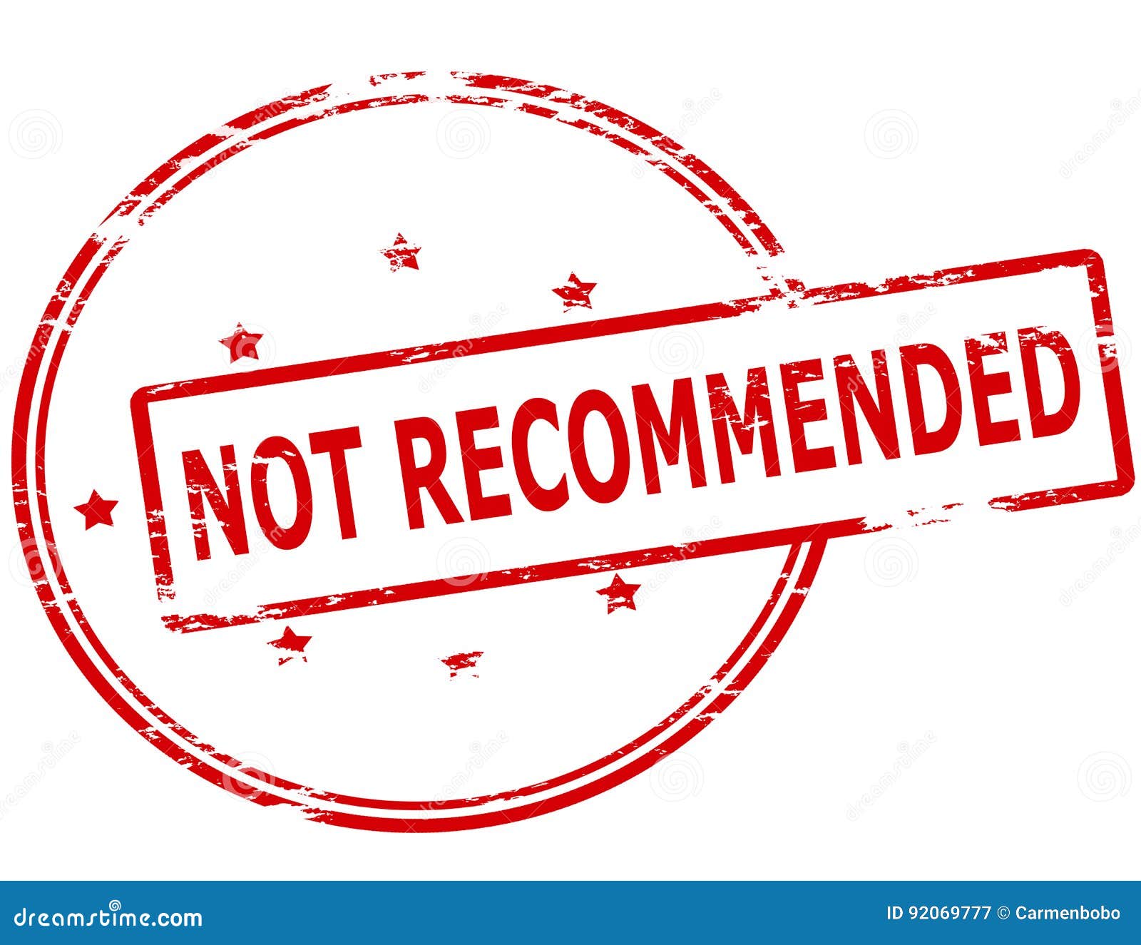 Not recommended stock illustration. Illustration of stars - 92069777