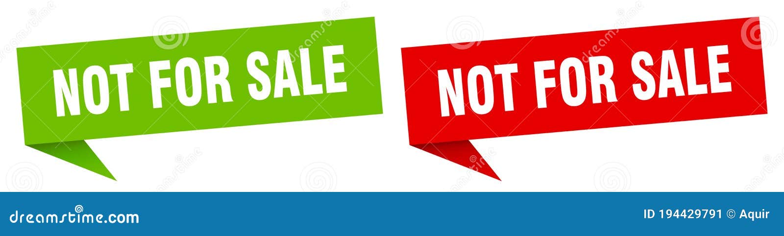Not for Sale Banner. Not for Sale Speech Bubble Label Set Stock Vector ...