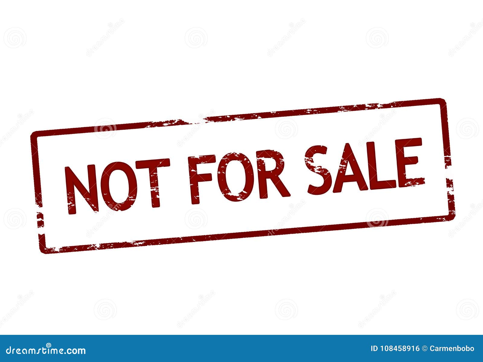 Not for sale stock illustration. Illustration of sign - 108458916