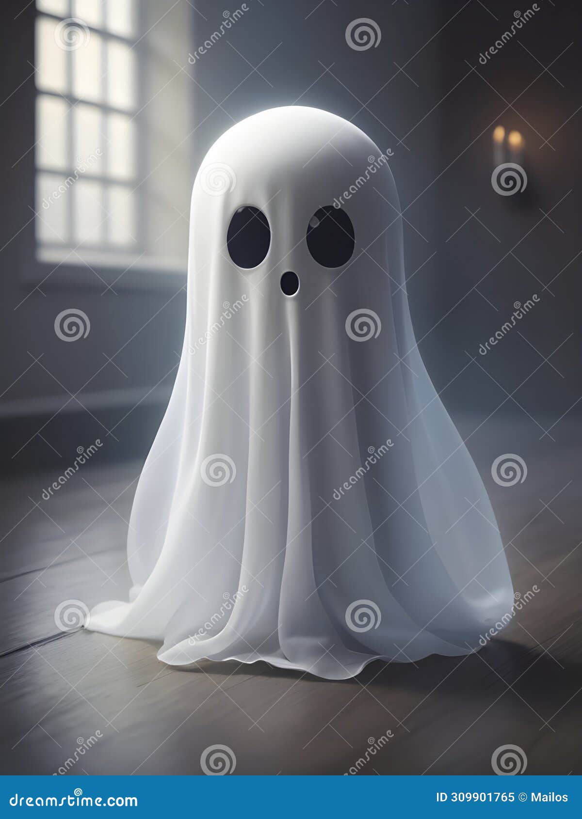 A Not-so-Scary Rendition of a Tiny Ghost Stock Image - Image of ...