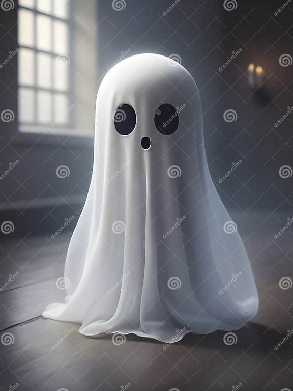 A Not-so-Scary Rendition of a Tiny Ghost Stock Image - Image of ...