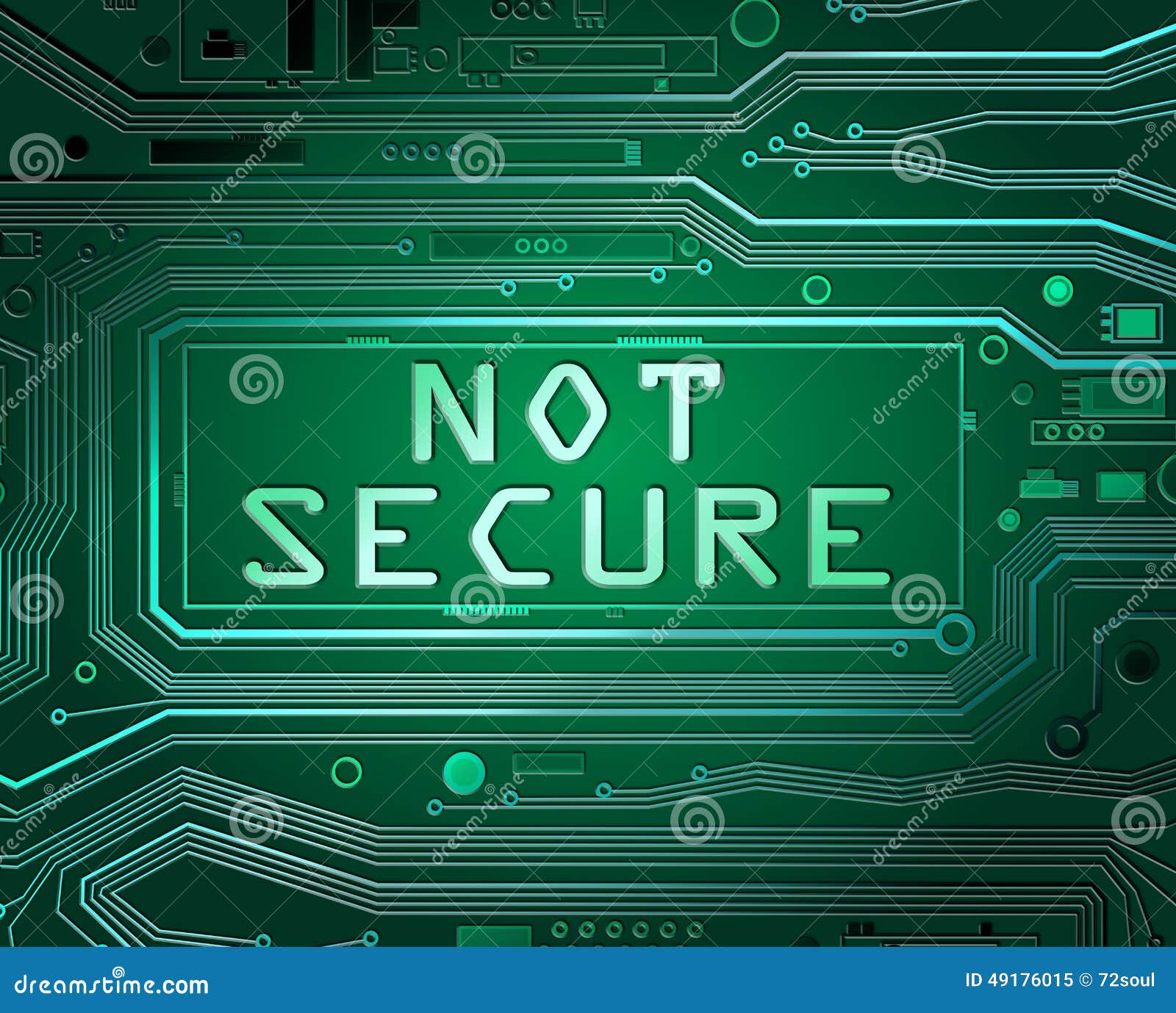 Not secure concept. stock illustration. Illustration of hack - 49176015