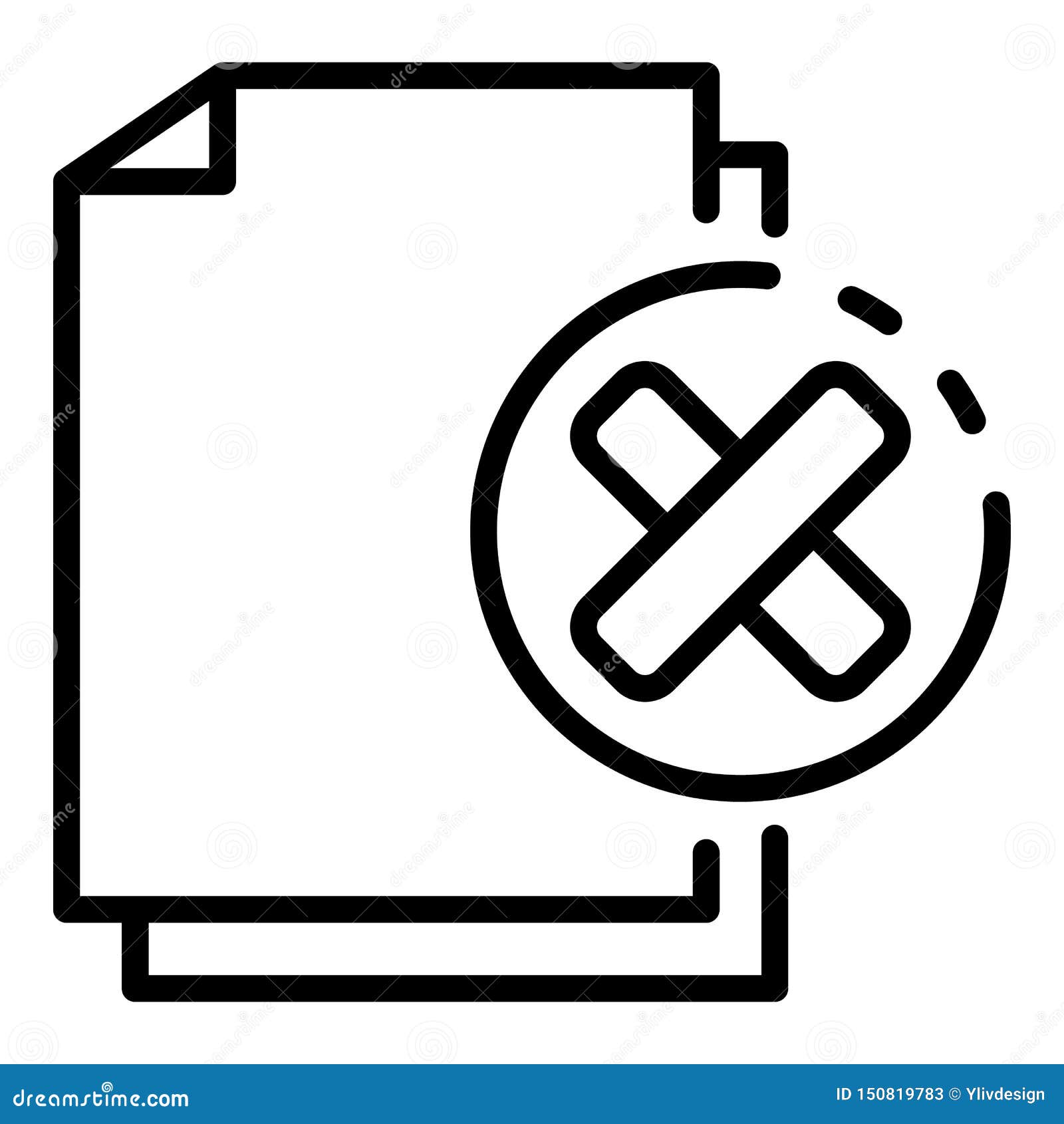 Not Secured Documents Icon, Outline Style Stock Vector - Illustration ...