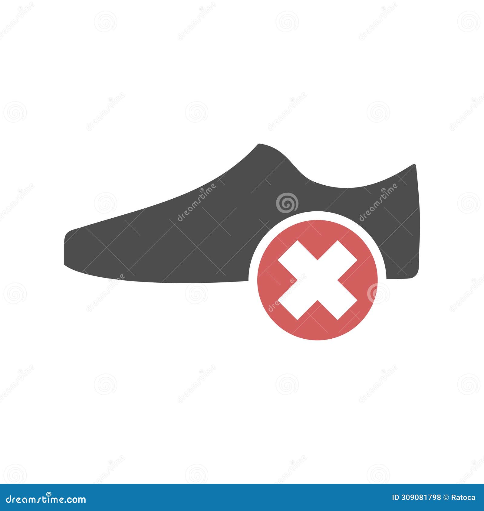 Not shoe indication sign stock vector. Illustration of warning - 309081798