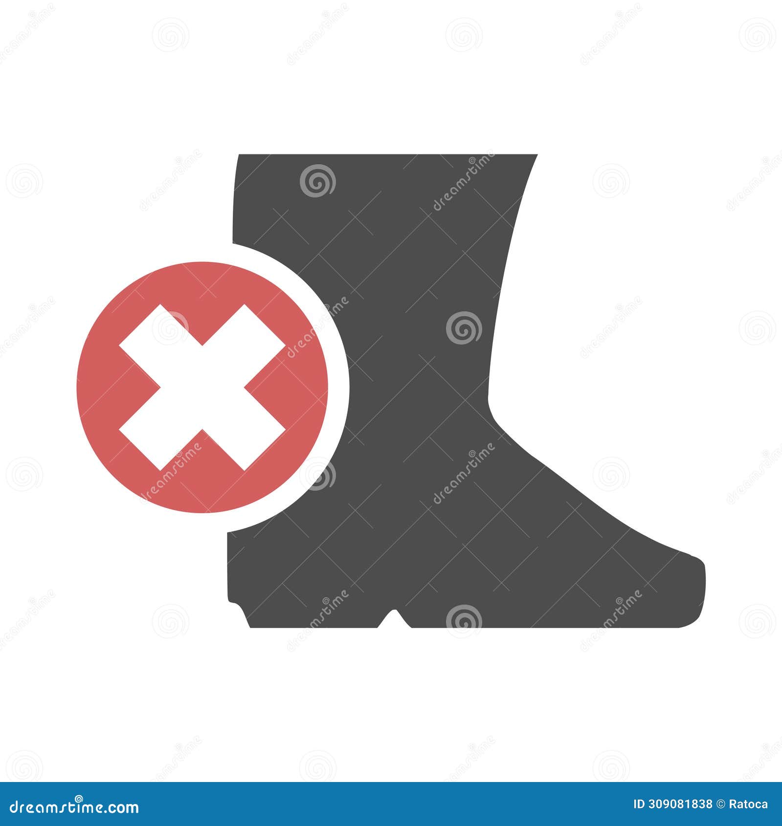 Not shoe indication sign stock vector. Illustration of clean - 309081838