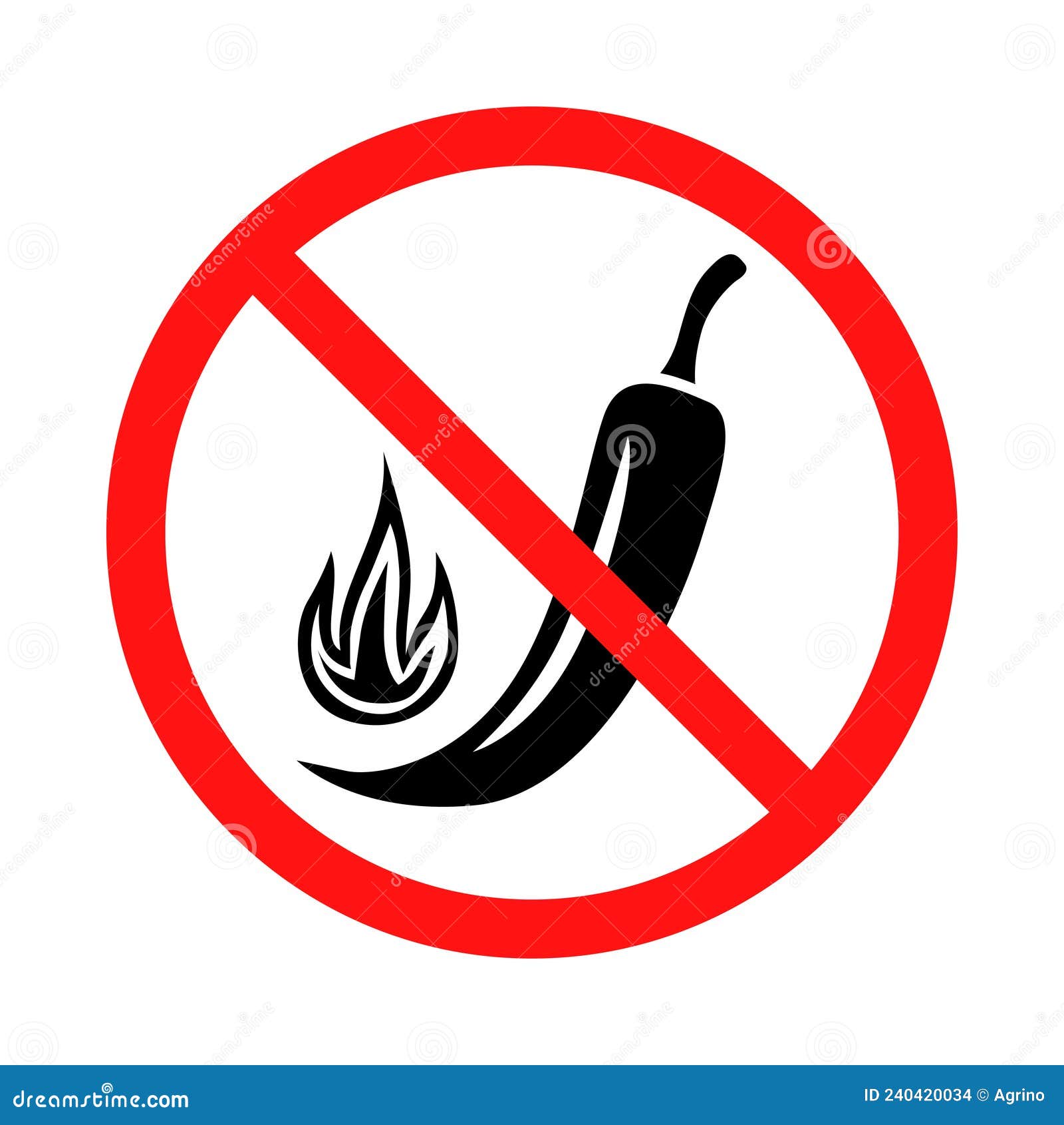 Not Spicy, No Pepper, No Hot Icon Stock Vector - Illustration of sweet ...