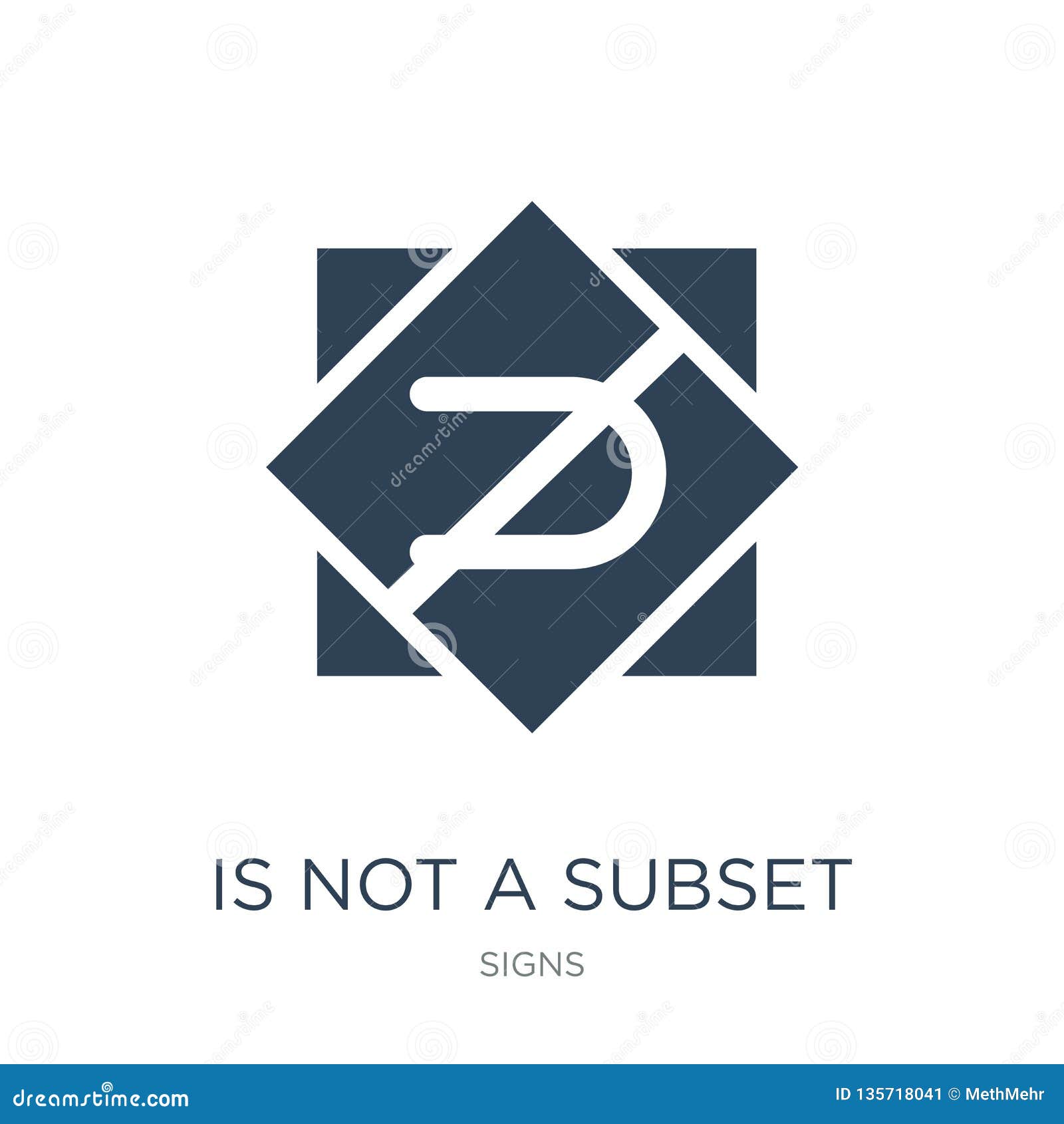 Is Not A Subset Icon In Trendy Design Style Is Not A Subset Icon