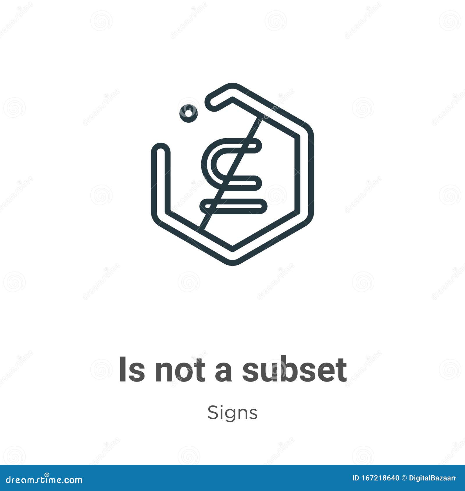 Is Not A Subset Symbol Vector Icon On White Background Flat Vector Is