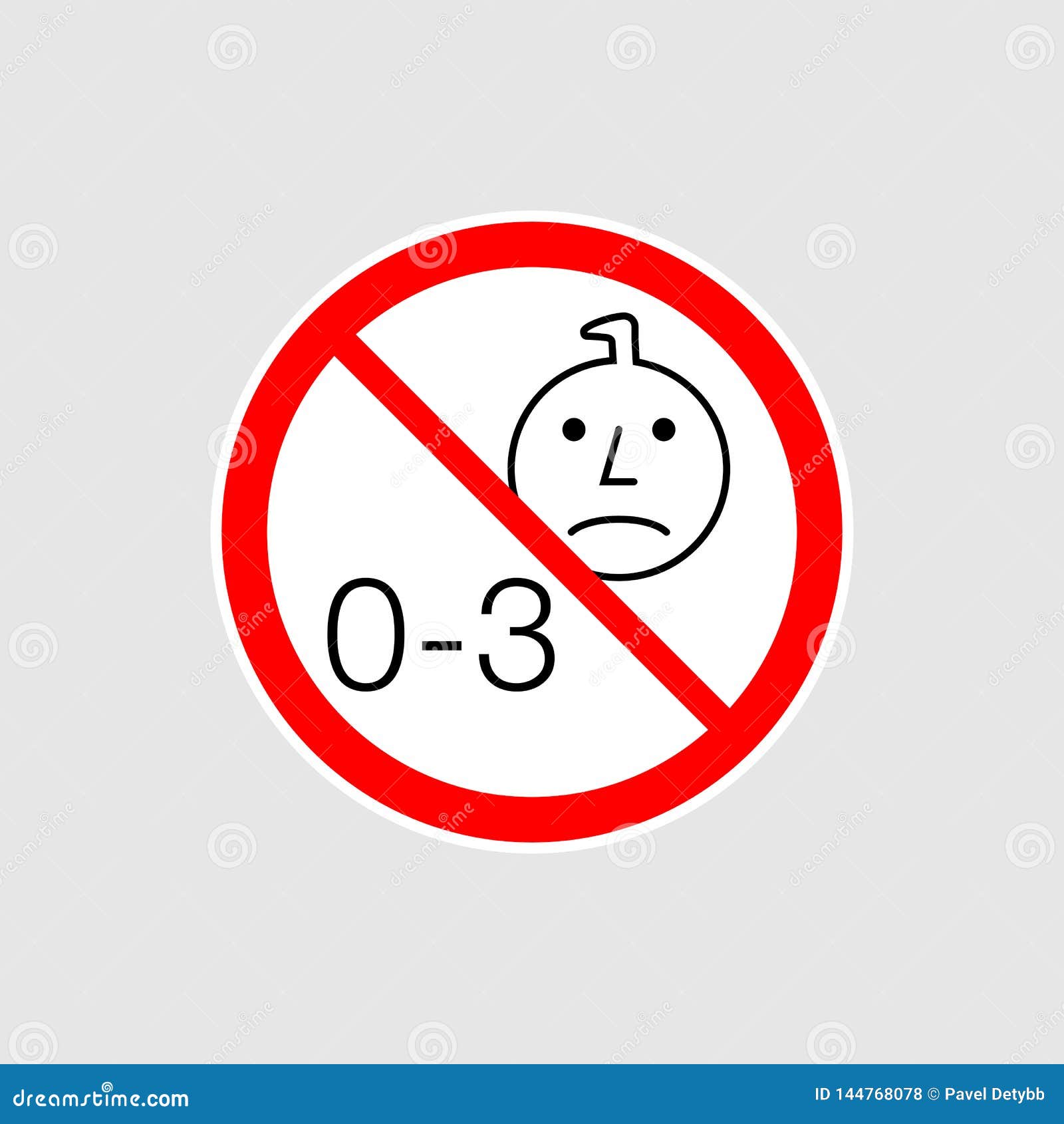 Not Suitable for Children Under 3 Years Old. Vector, Flat. Stock Vector ...