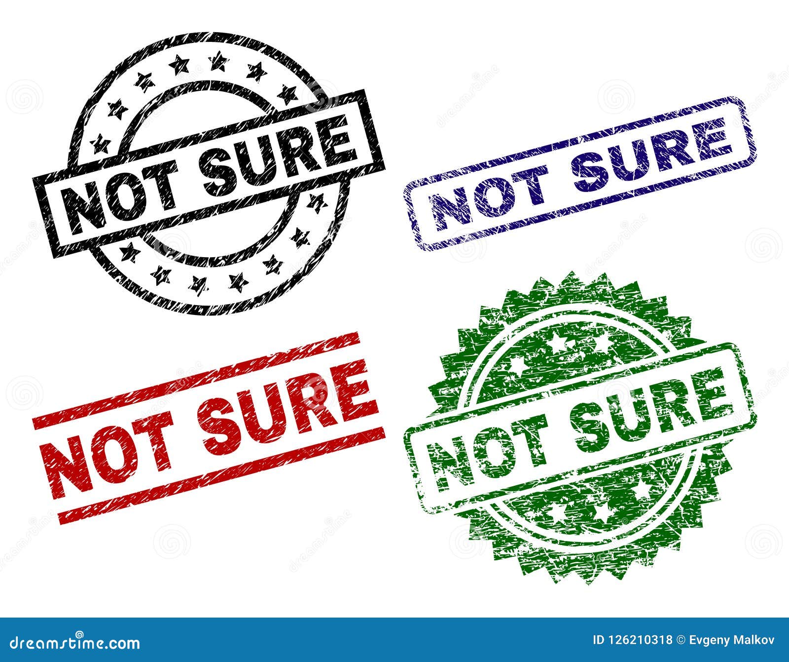 Scratched Textured NOT SURE Seal Stamps Stock Vector - Illustration of ...