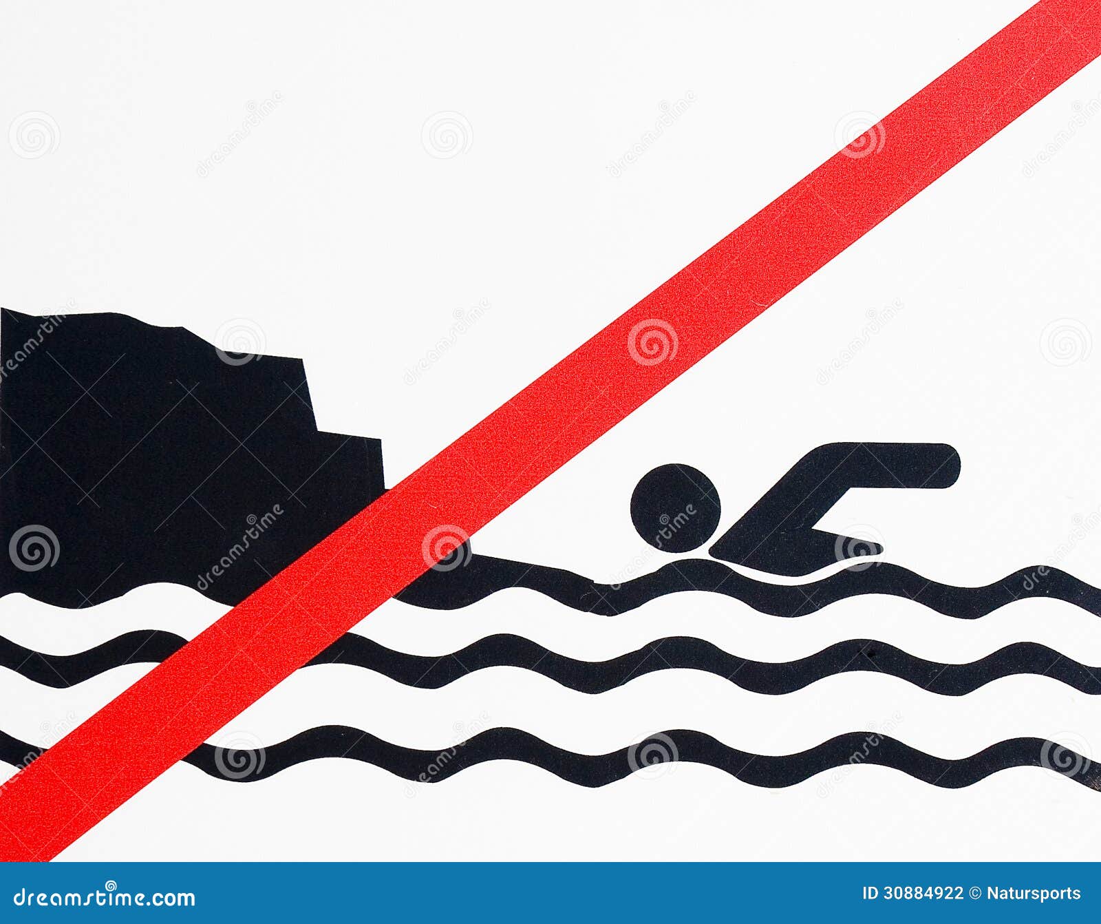 Not swimming sign stock photo. Image of sports, coast - 30884922