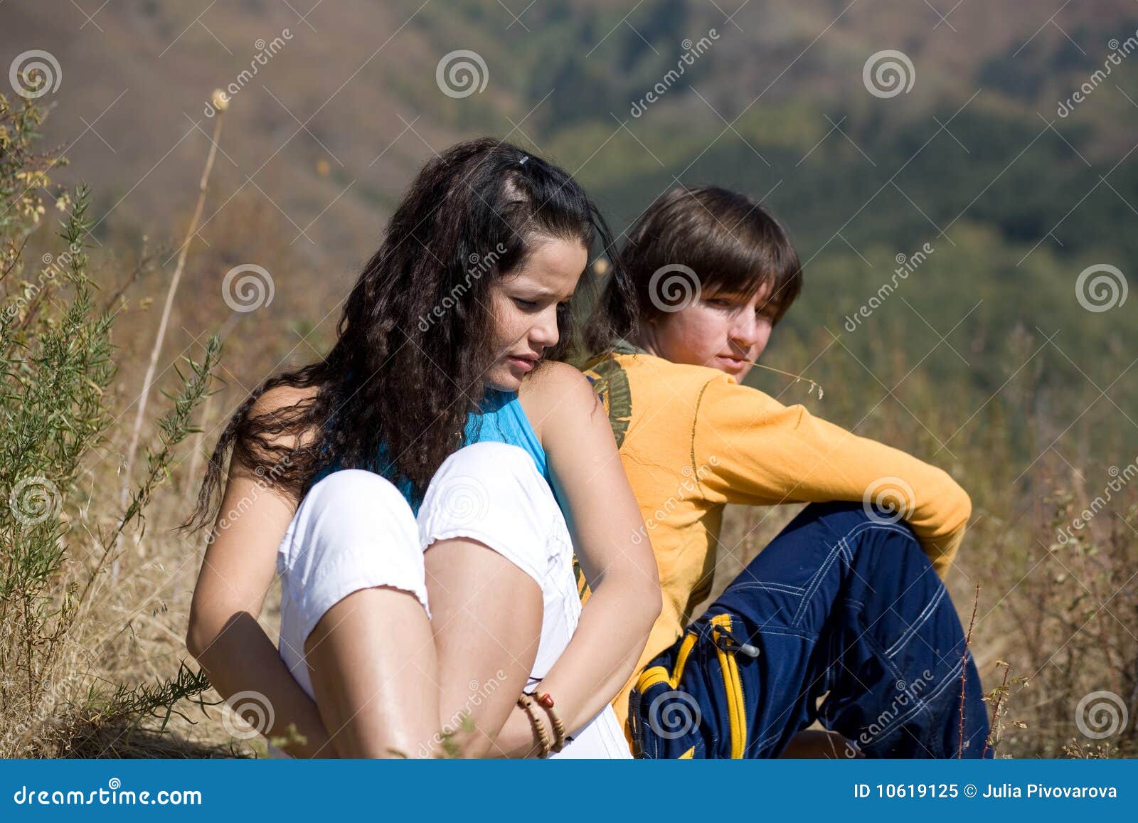 Not talking each other stock image. Image of outdoors - 10619125
