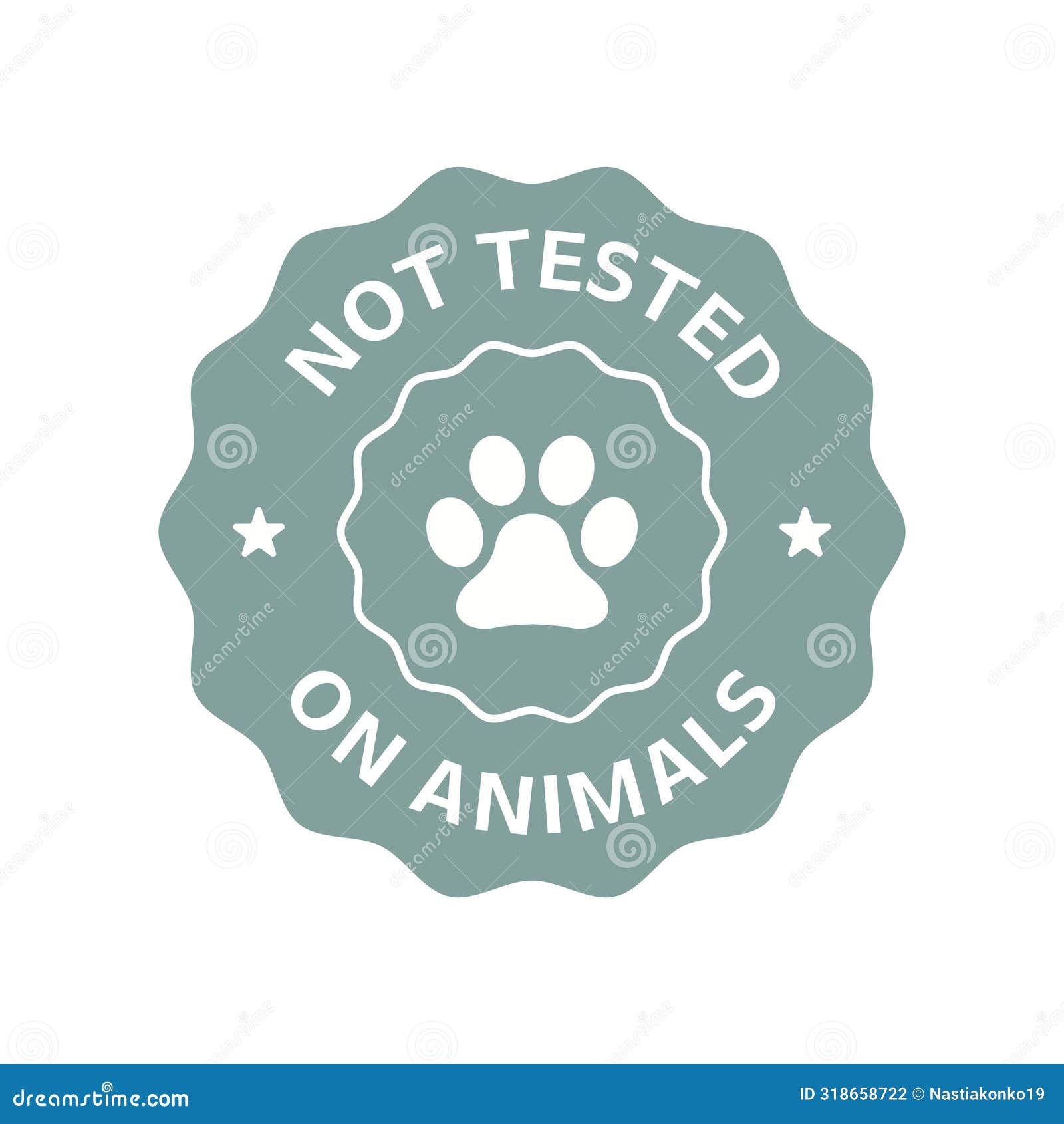 Not Tested on Animals Badge with Paw Print Stock Vector - Illustration ...