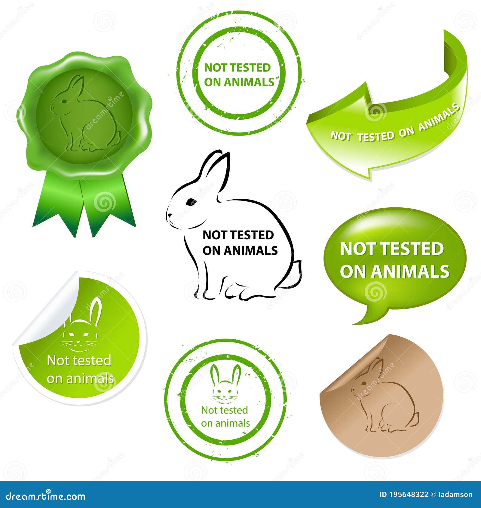 Not Tested on Animals stock vector. Illustration of sticker - 195648322