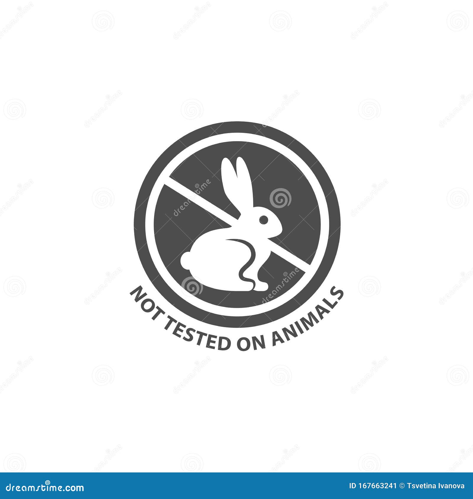 Not Tested on Animals Round Vector Label Stamp Stock Vector ...