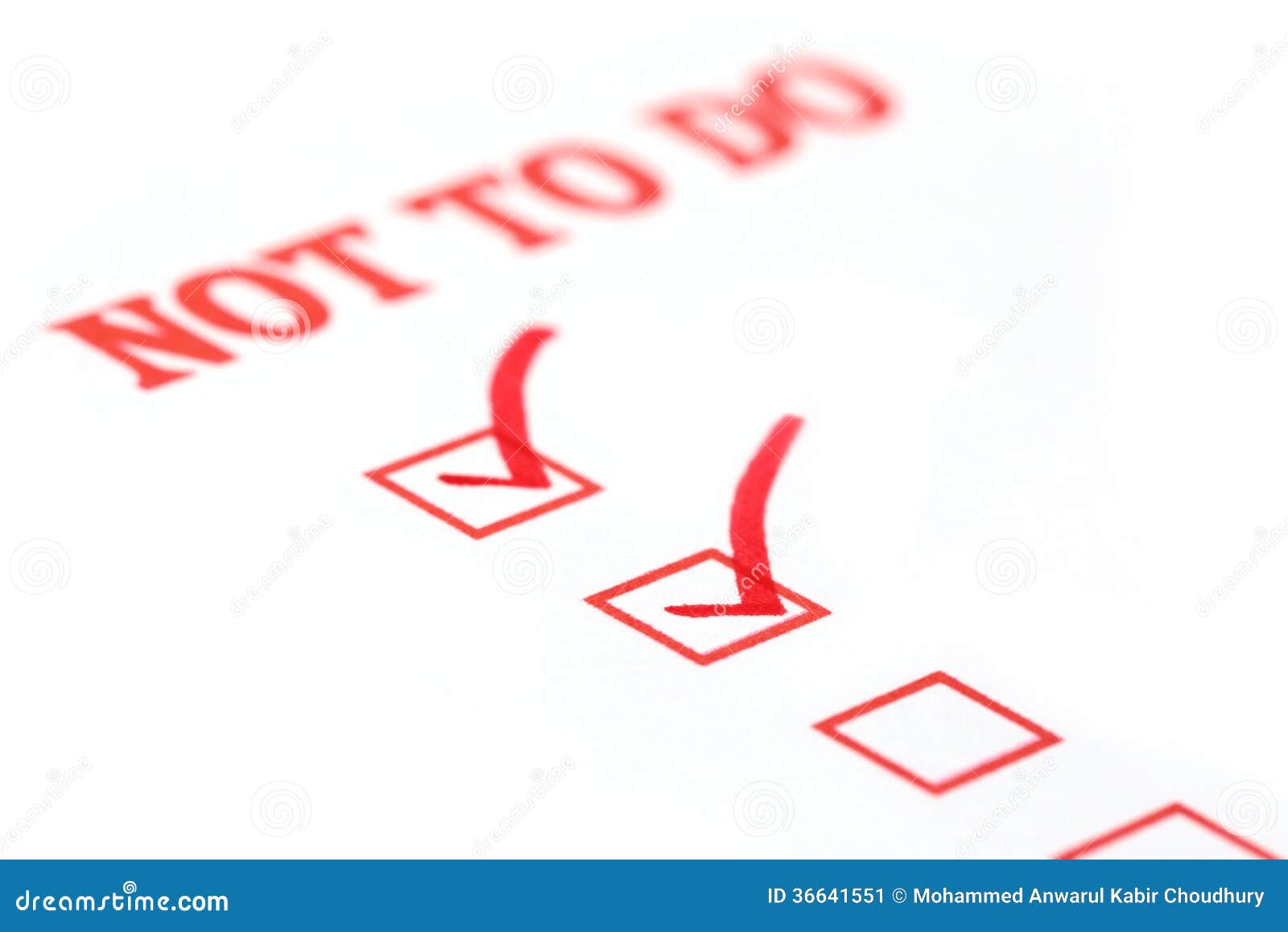Not to Do Check List stock image. Image of quality, approved - 36641551