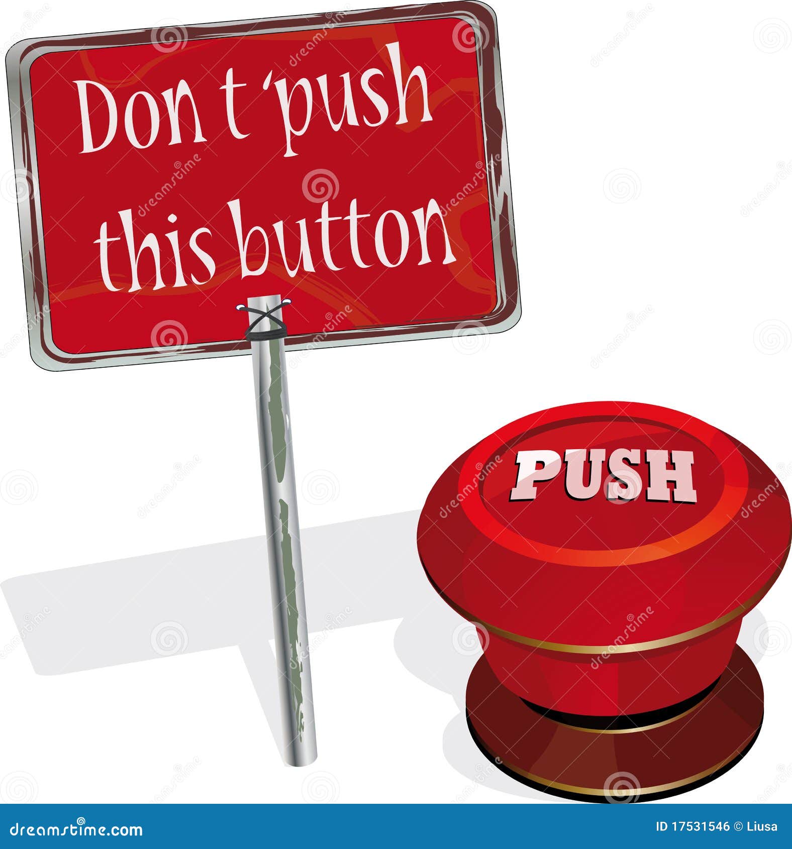 Not to press this button stock vector. Illustration of component - 17531546