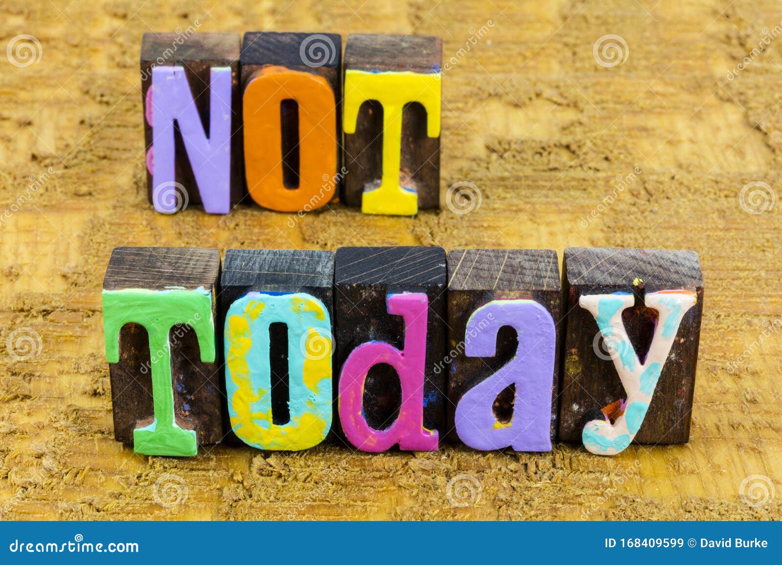 Not Today Tonight Maybe Tomorrow Delay Entry Decision Stock Image ...
