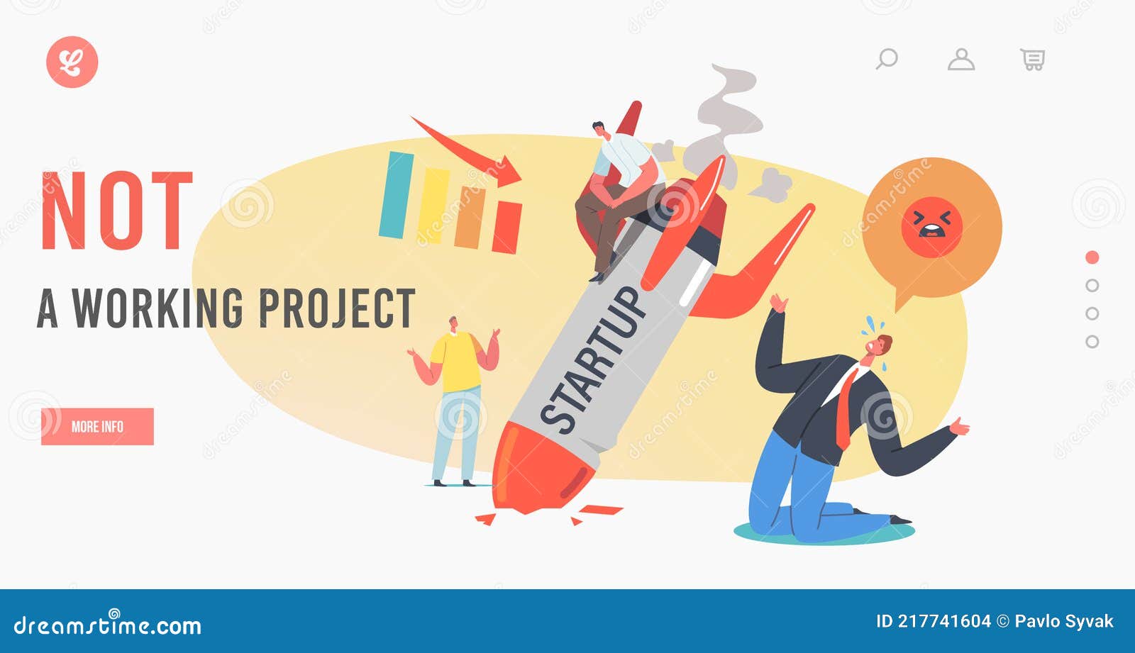 Not Working Project Landing Page Template. Unplanned Business Loss and ...