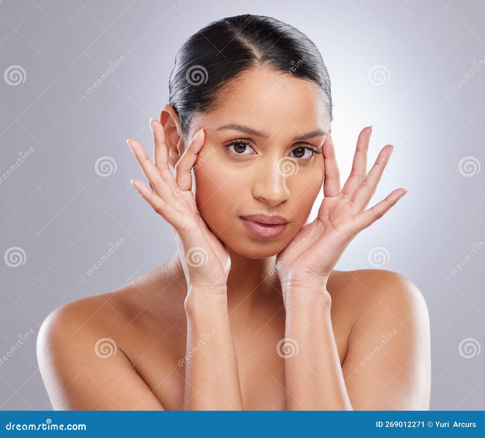 Not a Wrinkle in Sight. an Attractive Young Woman Standing Alone in the ...