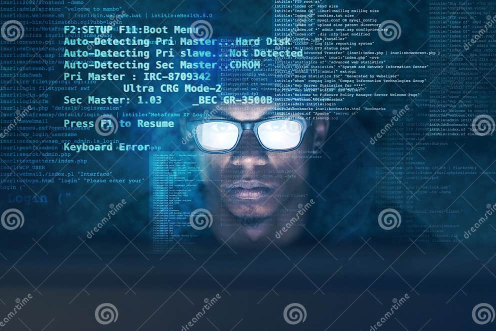 Not Your Average Hacker. a Young Man Hacking into a Secure Computer ...