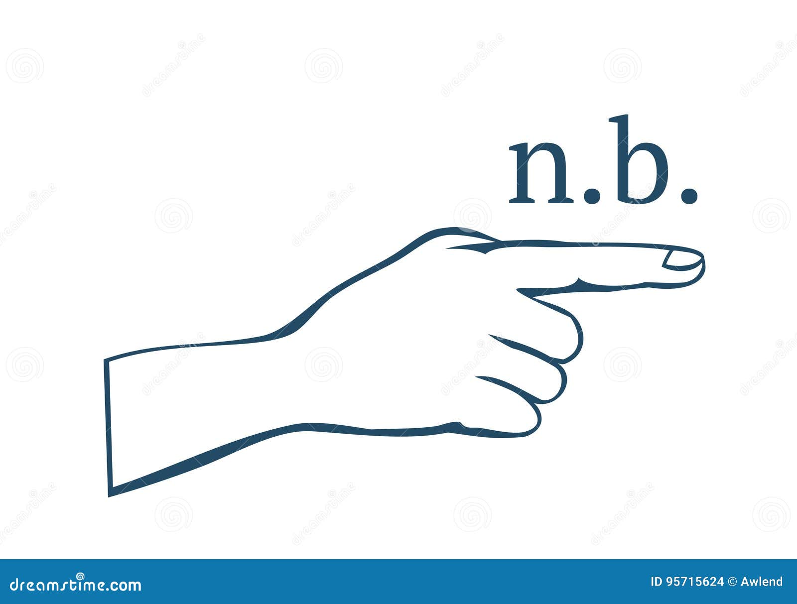 Nota Bene Main Avec L'index Illustration de Vecteur - Illustration du ...