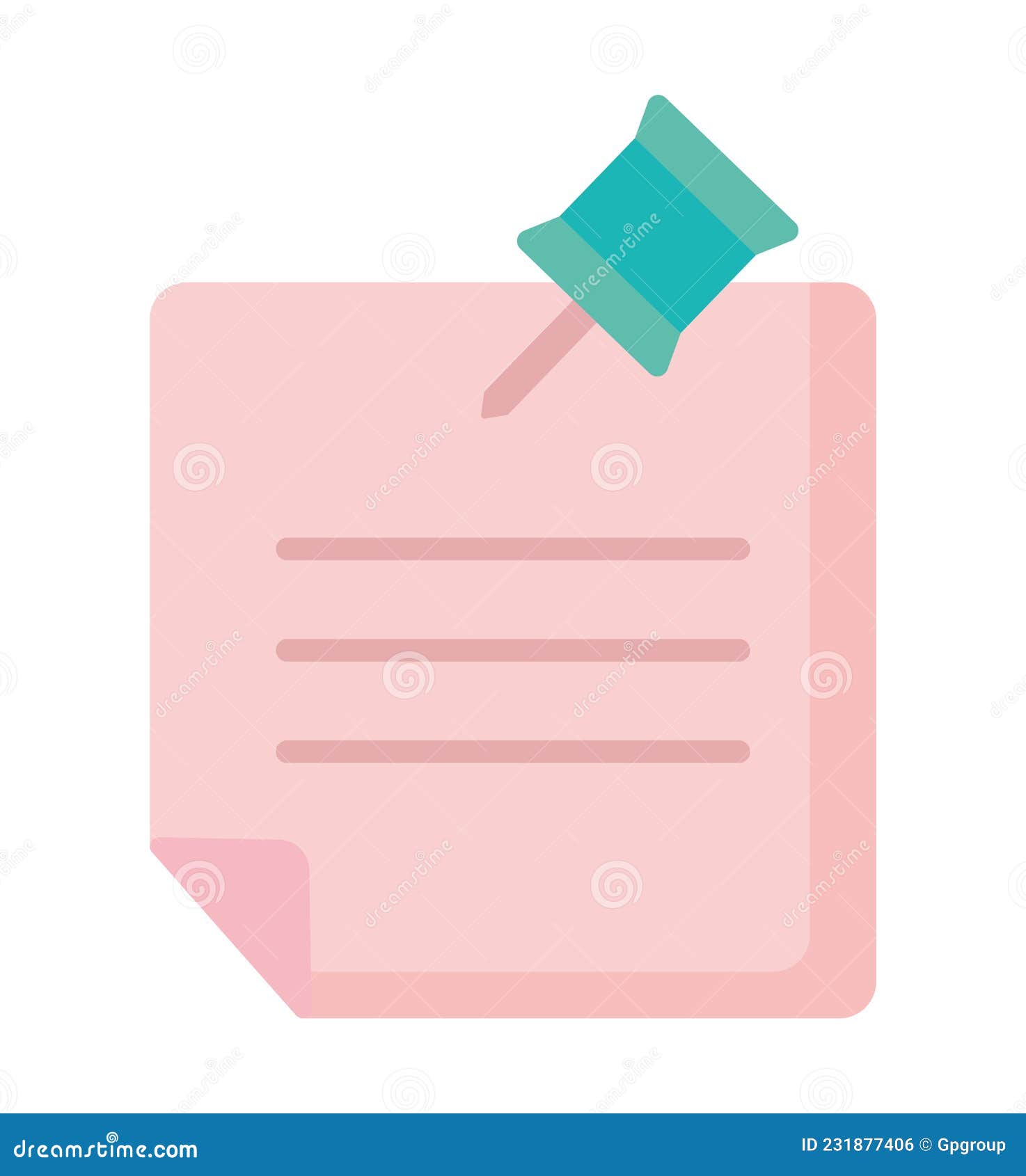 Nota con pin ilustración del vector. Ilustración de pista - 231877406