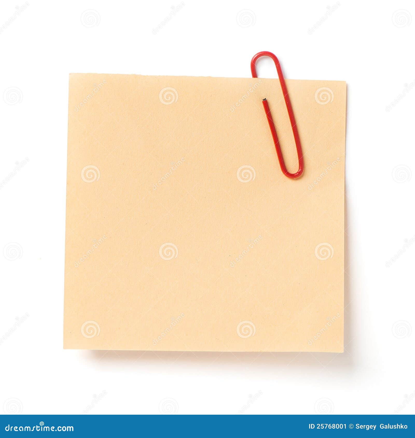 Nota con una clip di carta immagine stock. Immagine di cartellone ...