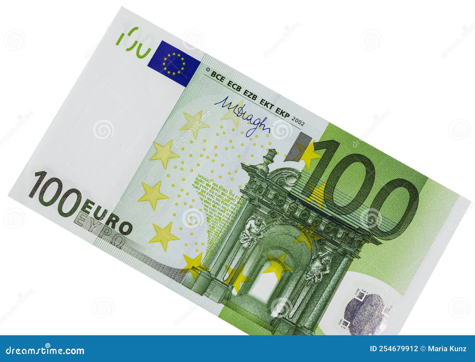 Nota De Cem Euros Sobre Fundo Branco Foto de Stock - Imagem de moeda ...