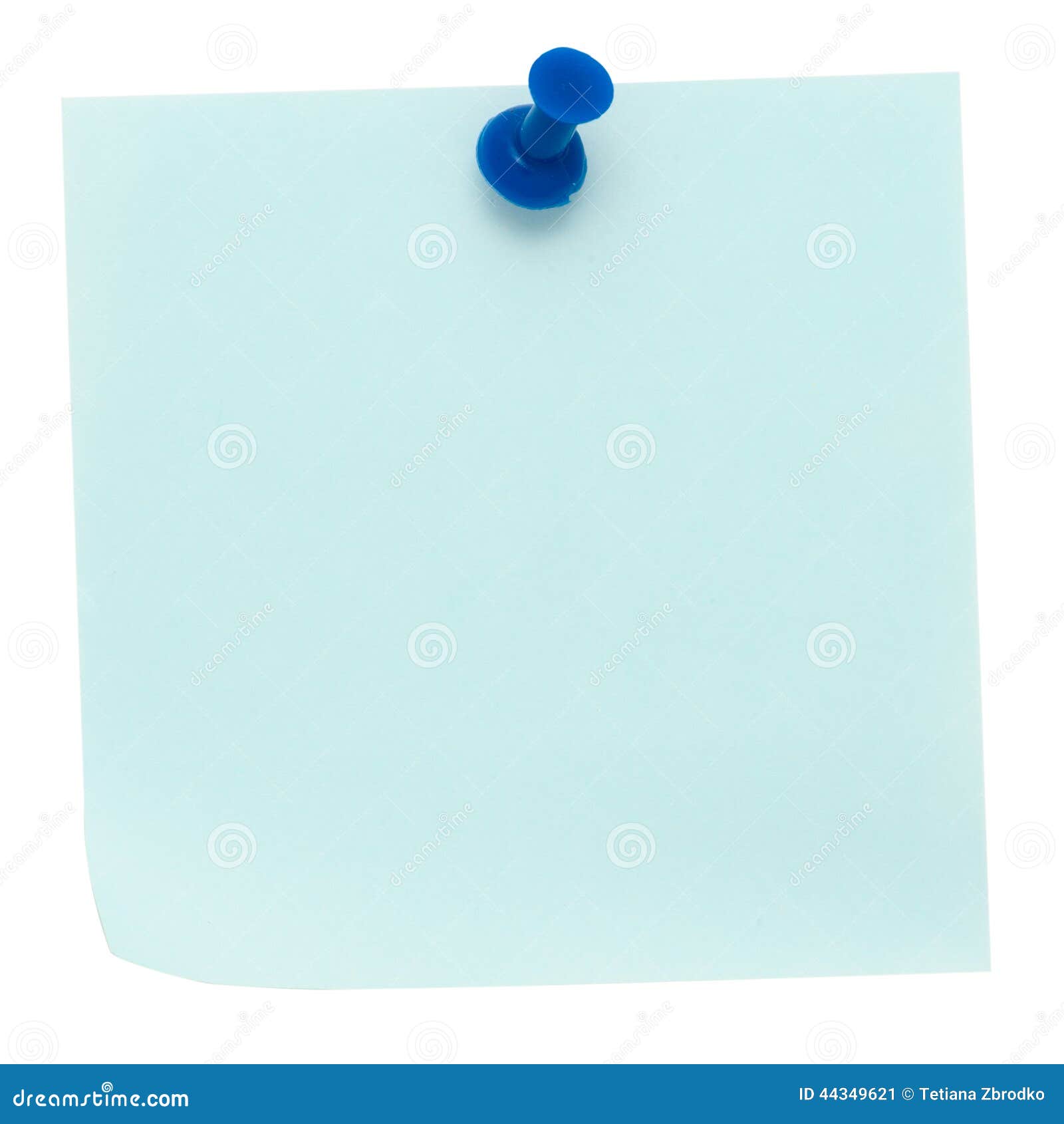 Nota de post-it azul imagen de archivo. Imagen de copia - 44349621